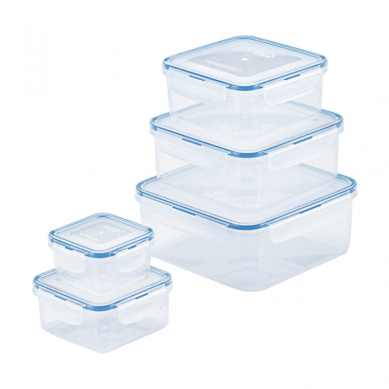 Lock & Lock HPL980CLQ5 Square Container x 5pcs "O"