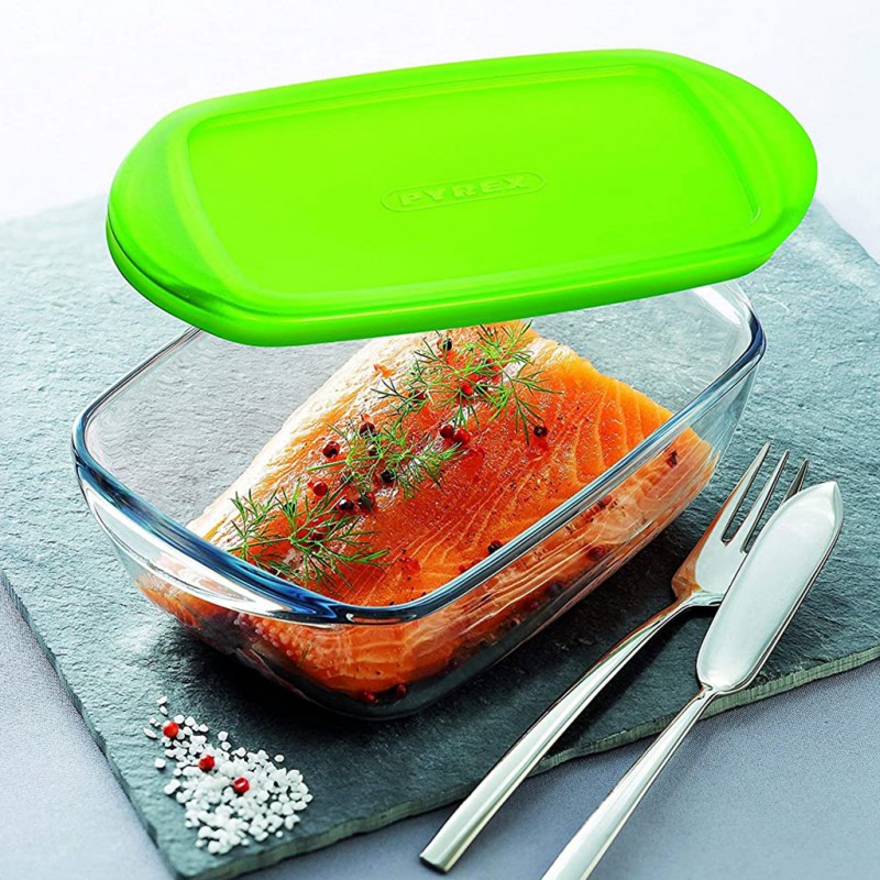Pyrex COOK AND STORE 2.6L Rectangle Dish With Plastic Lid 28x20x8 ...