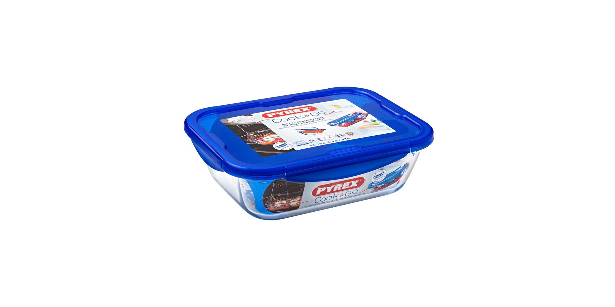 Pyrex COOK AND GO 30x22cm Large Rectangle Dish With Plastic Lid ...