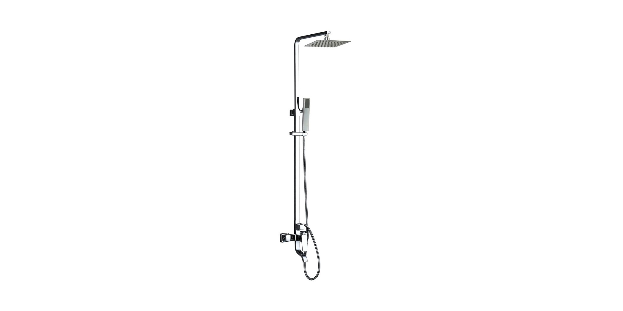 Dura Square Shower Set 28168,3 Way Function Chrome Finish