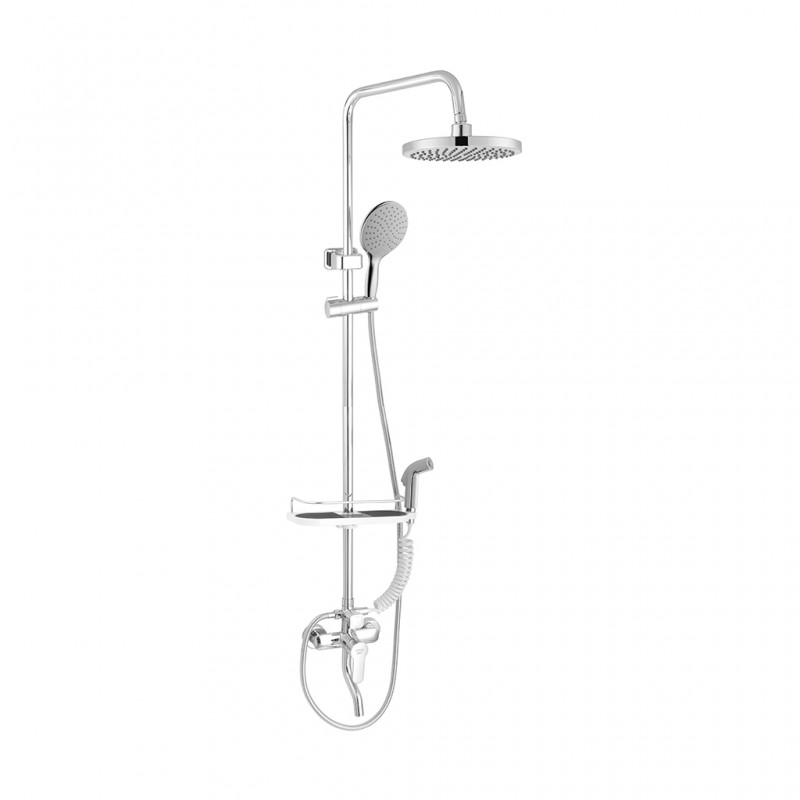 Dura Square Shower Head Set 59508, 4 Way Function Chrome Finish