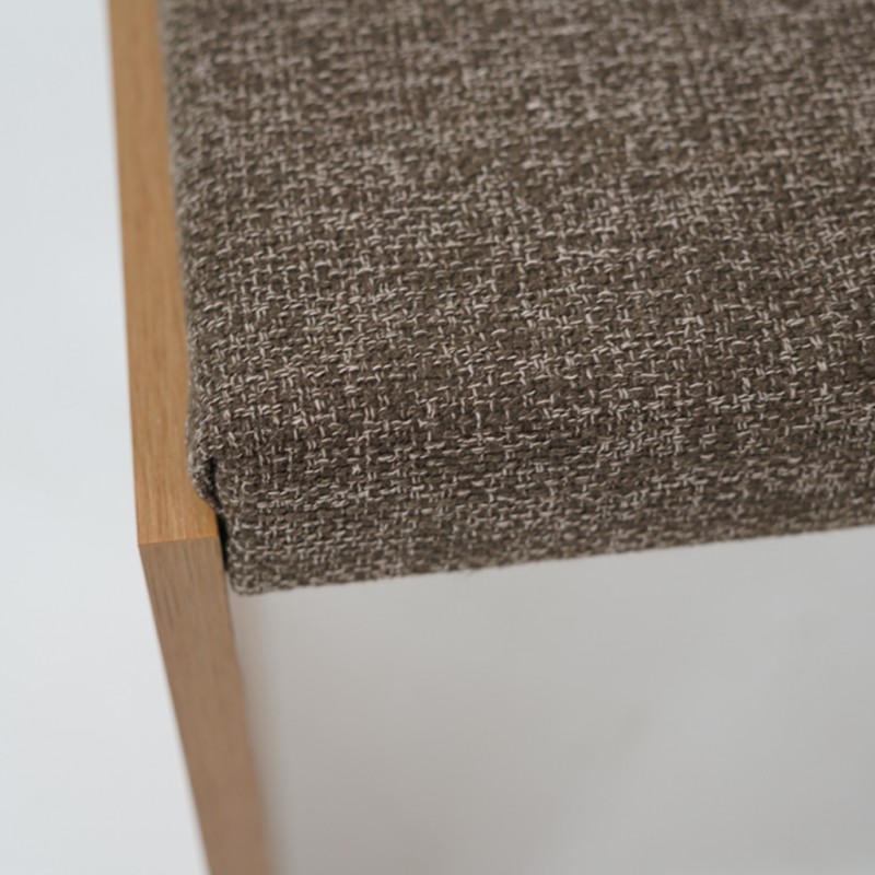 Tessa Dressing Table+Pouf MDF Off White & Able Oak