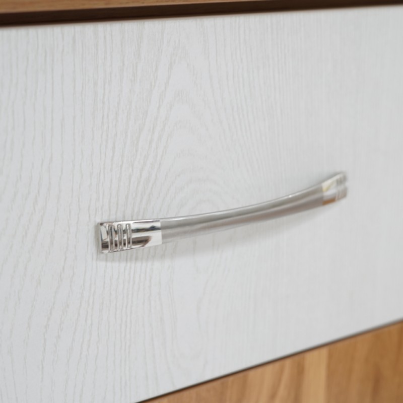 Tessa Dressing Table+Pouf MDF Off White & Able Oak