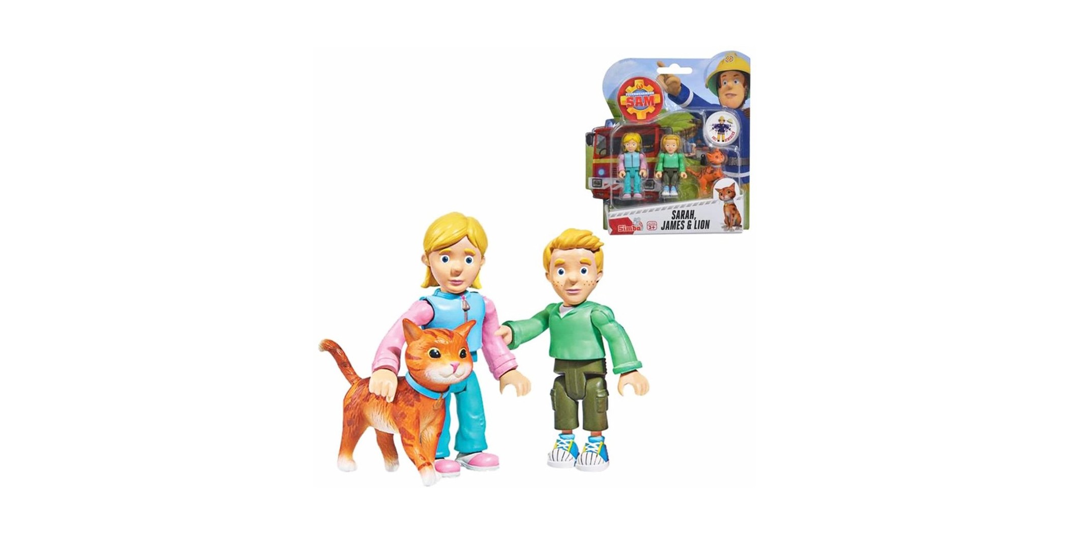 Simba - Fireman Sarah James & Lion Figurines Double Pack Ii, 4 Asst ...