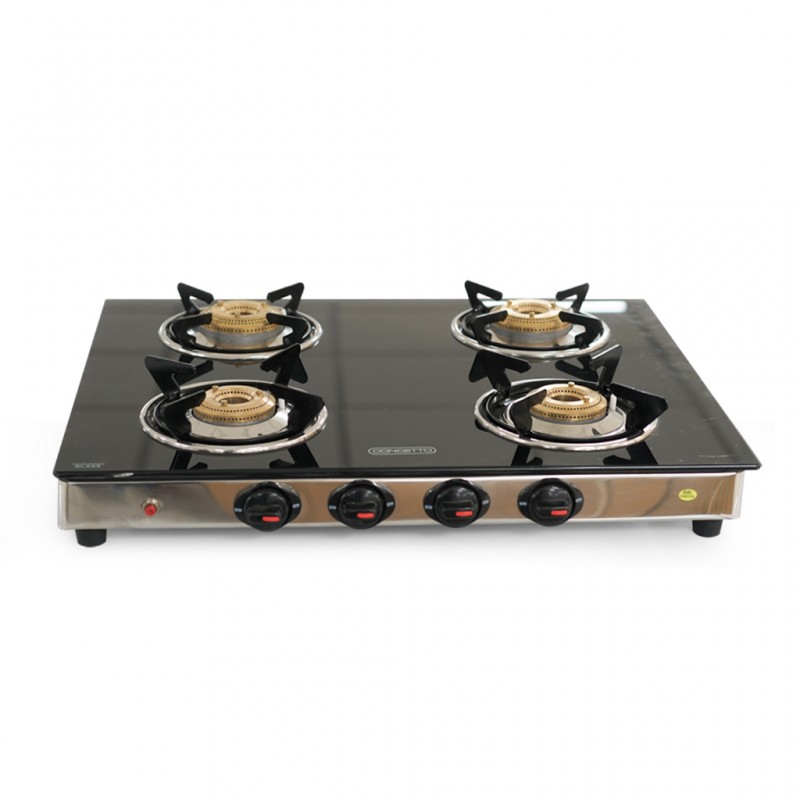 Concetto CTG-4B-GS 4 Burner Tempered Glass 2YW Over The Counter Burner