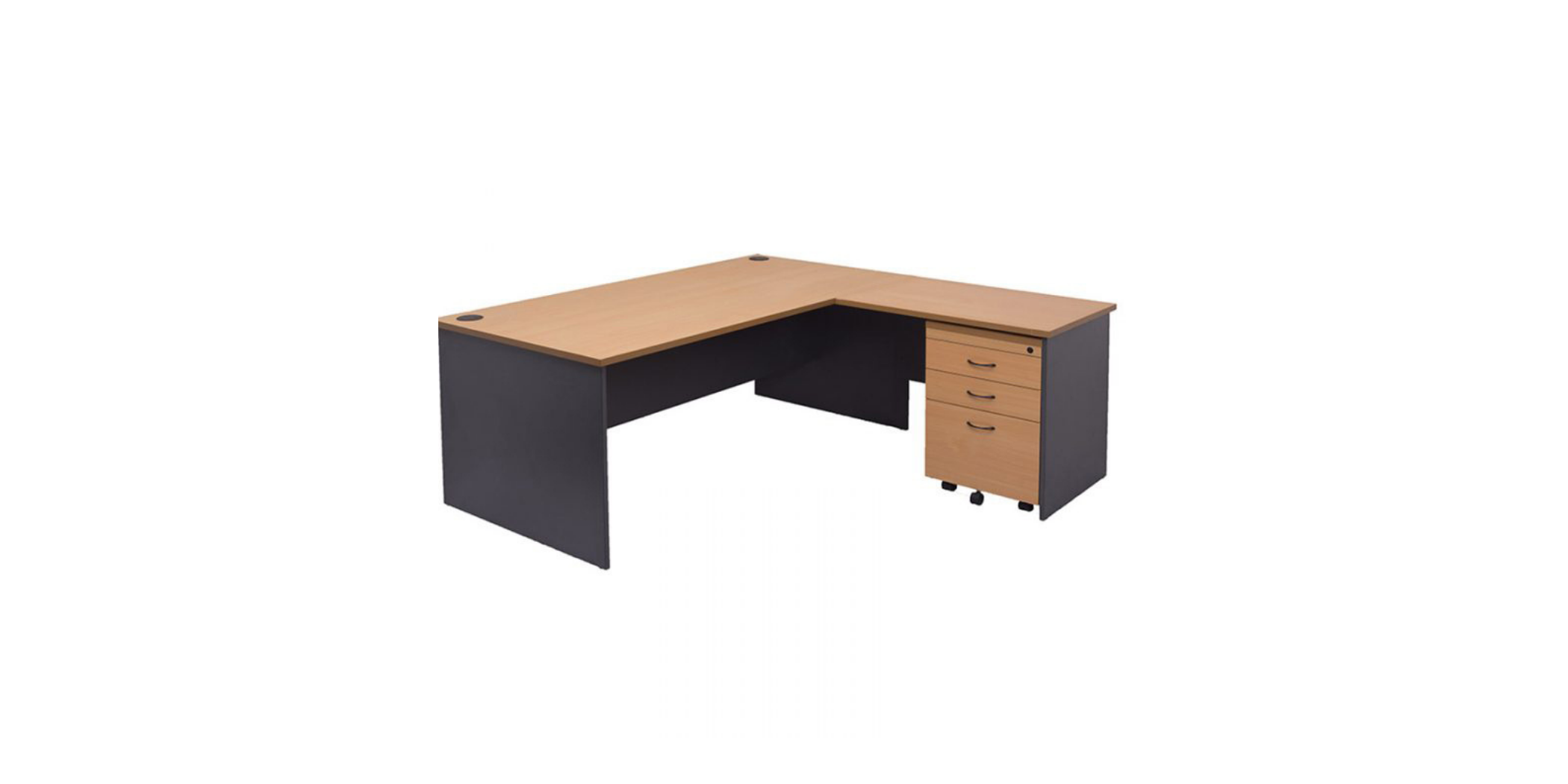 Desk L Shape 3 Drawers With Central Locking System Model