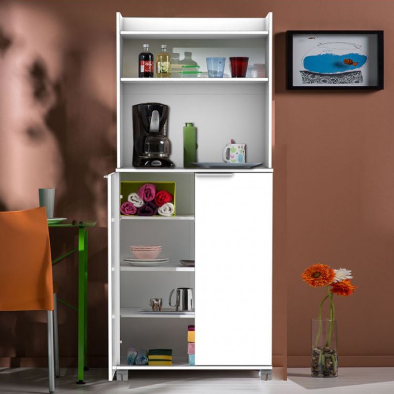 Diamond Multi-Purpose Mobile Shelf High Gloss White