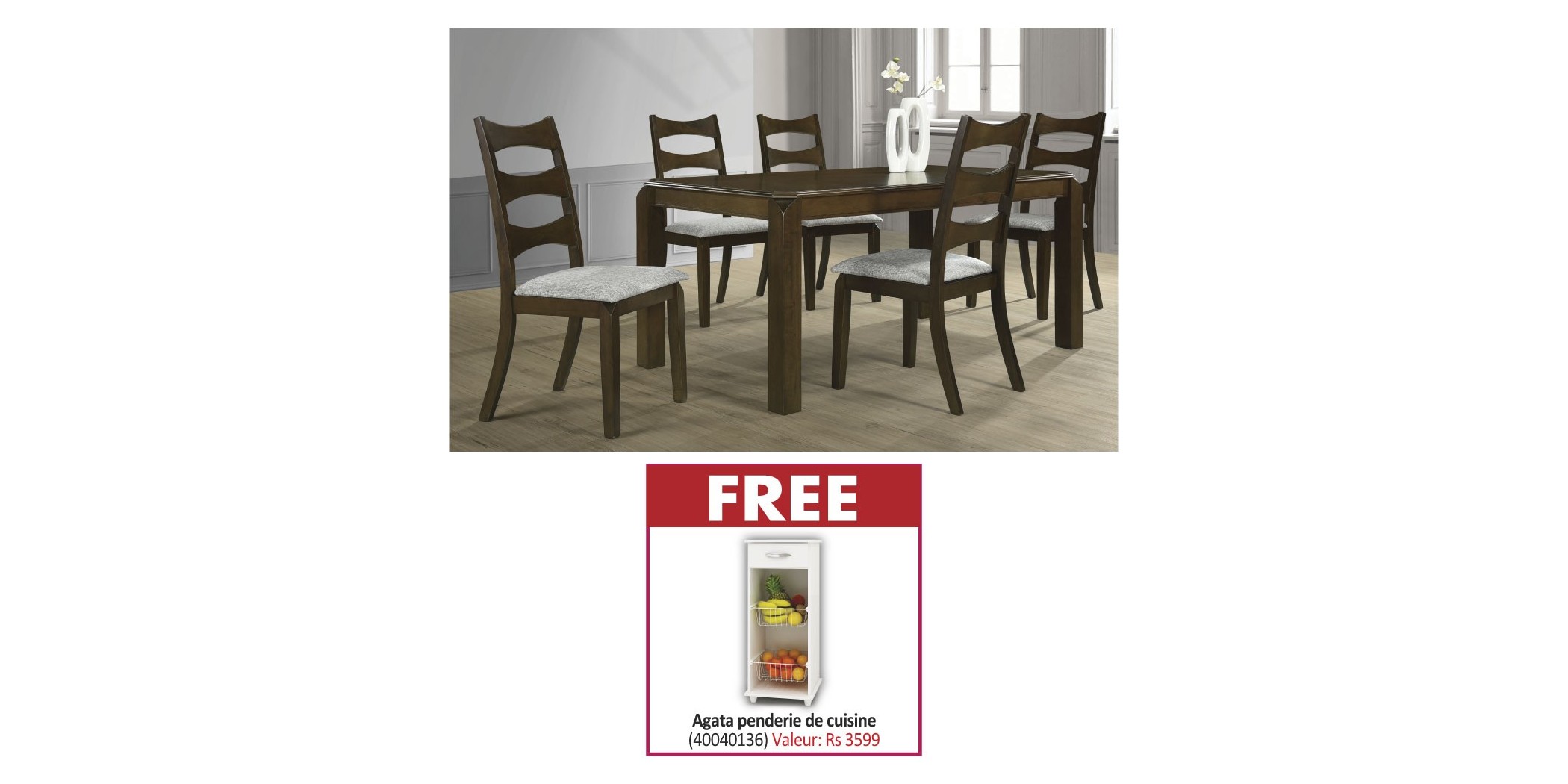 Titus Table and 6 Chairs Antique Nyatuh Rubberwood & Free Agata Fruit ...
