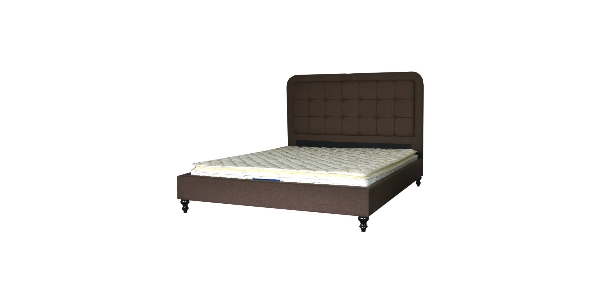 Hugo Bed 160x200 Brown Fabric Headboard