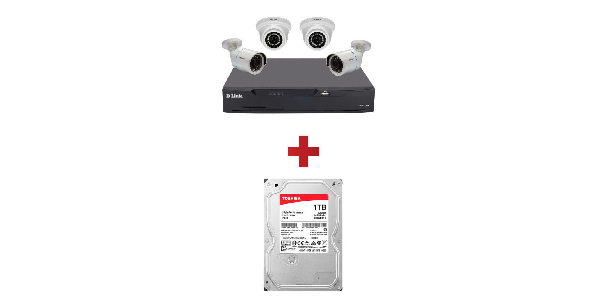 DLINK 4 Cameras Kit DCS-P4 & Free 1TB HDD for D Link