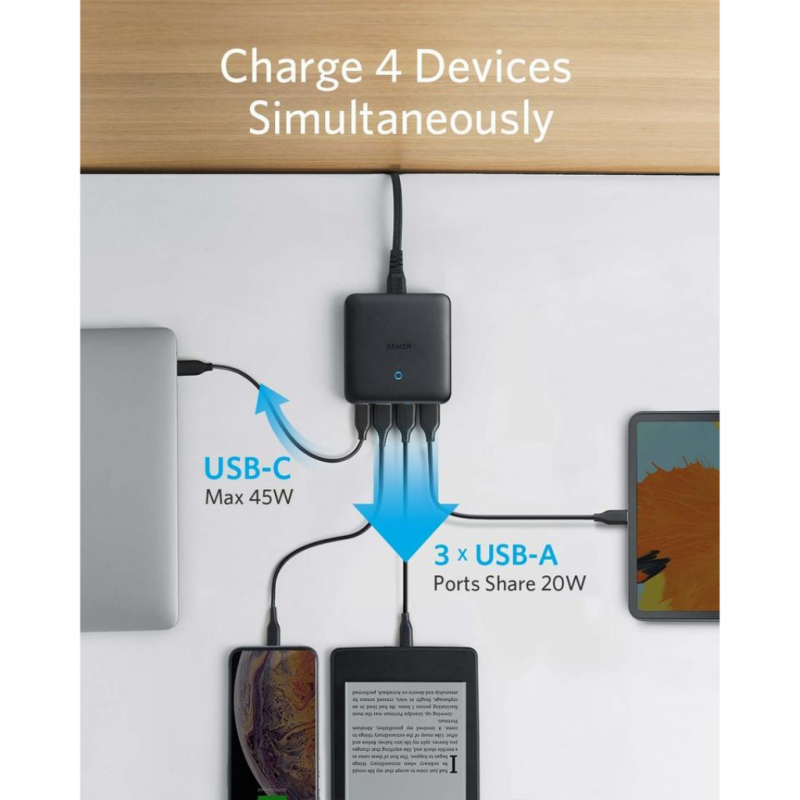 Anker PowerPort Atom III Slim (Four Ports) B2B Black