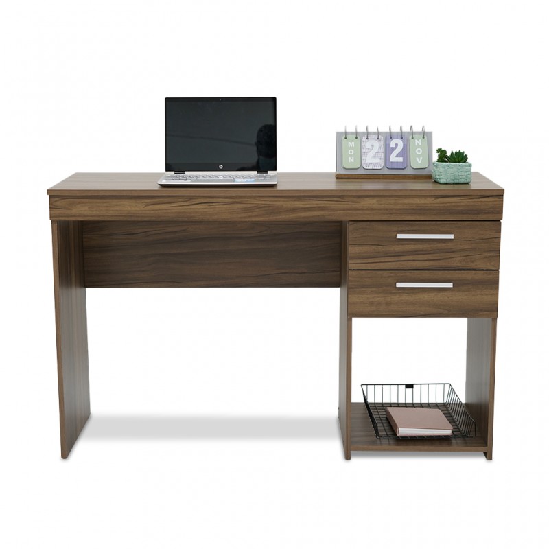 Fraser Office Table Nogal Trend PB With 2 Drawers