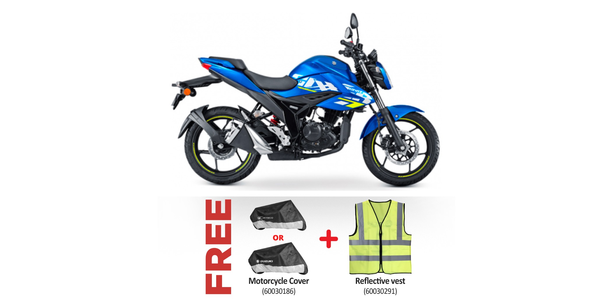 Suzuki GSX150DFZ Blue motorbike & Free Motorcycle Cover + Reflective vest