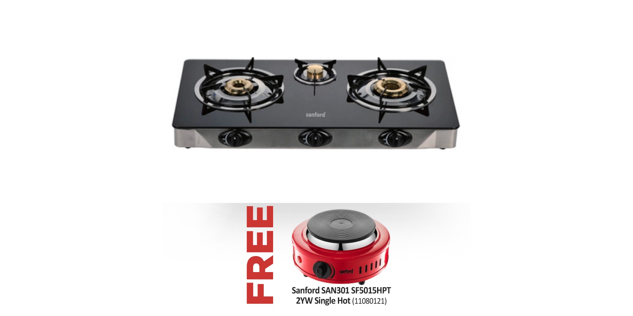Sanford SAN512 SAN5317GC 2YW Triple Tempered Glass Gas Stove "O" & Free ...