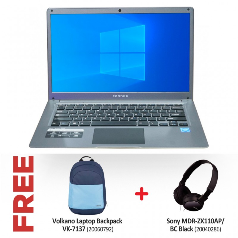 Connex SwiftBook Pro Gray Intel Celeron N3350 & Free Volkano Laptop ...