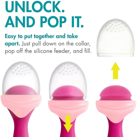 Boon Pulp Silicone Feeder - Pink/Wine B11415