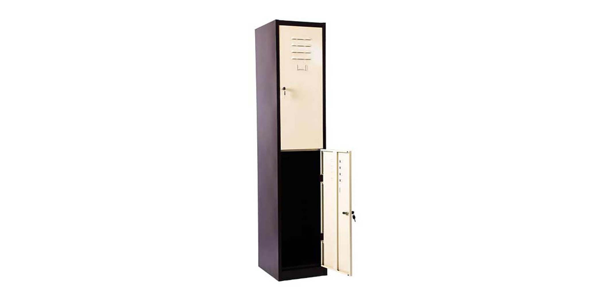 Locker Cabinet COULC2 Walnut 2 Compartment