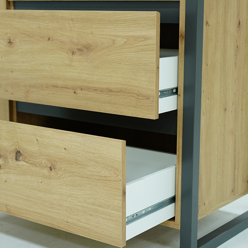 Denver Buffet 2 Drawers & 6 Tiers Artisan Oak/Anthracite Color