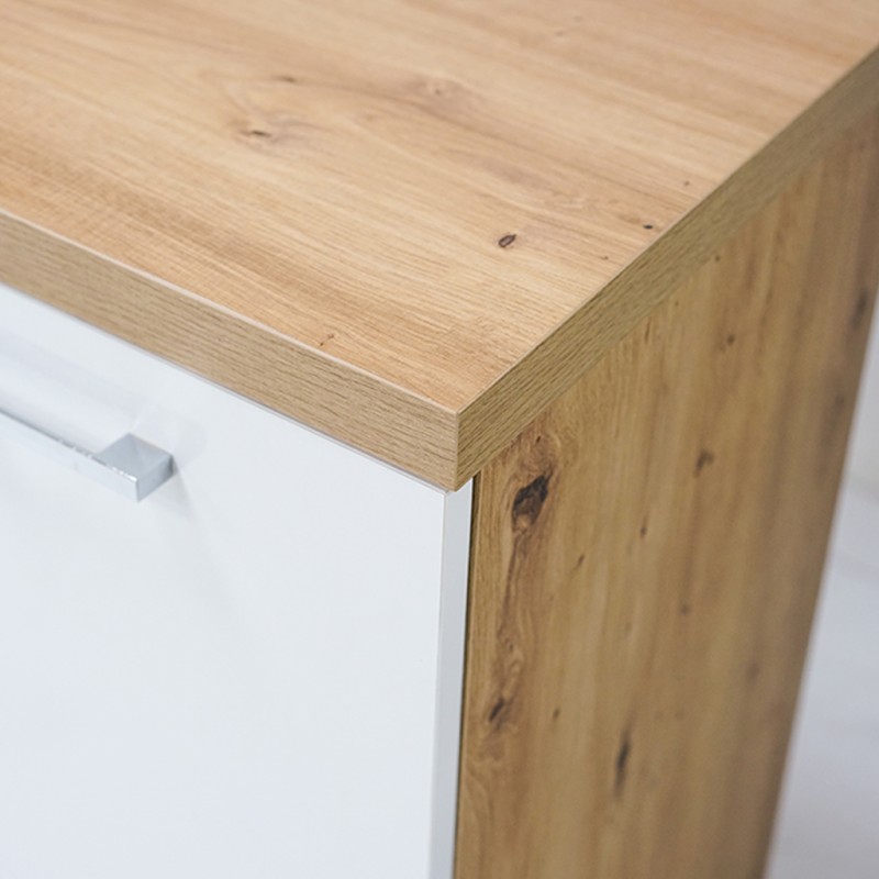 Milano Chest of Drawer 3 Doors & 1 Drawer Artisan Oak/White Color