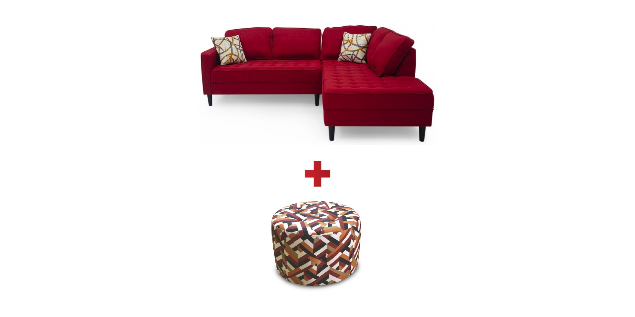 Cove Sofa Corner LAF LVST+Gabrielle Ottoman