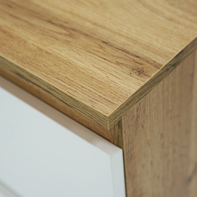 Image Chest of Drawer 1 Door & 3 Drawers Golden Oak/White