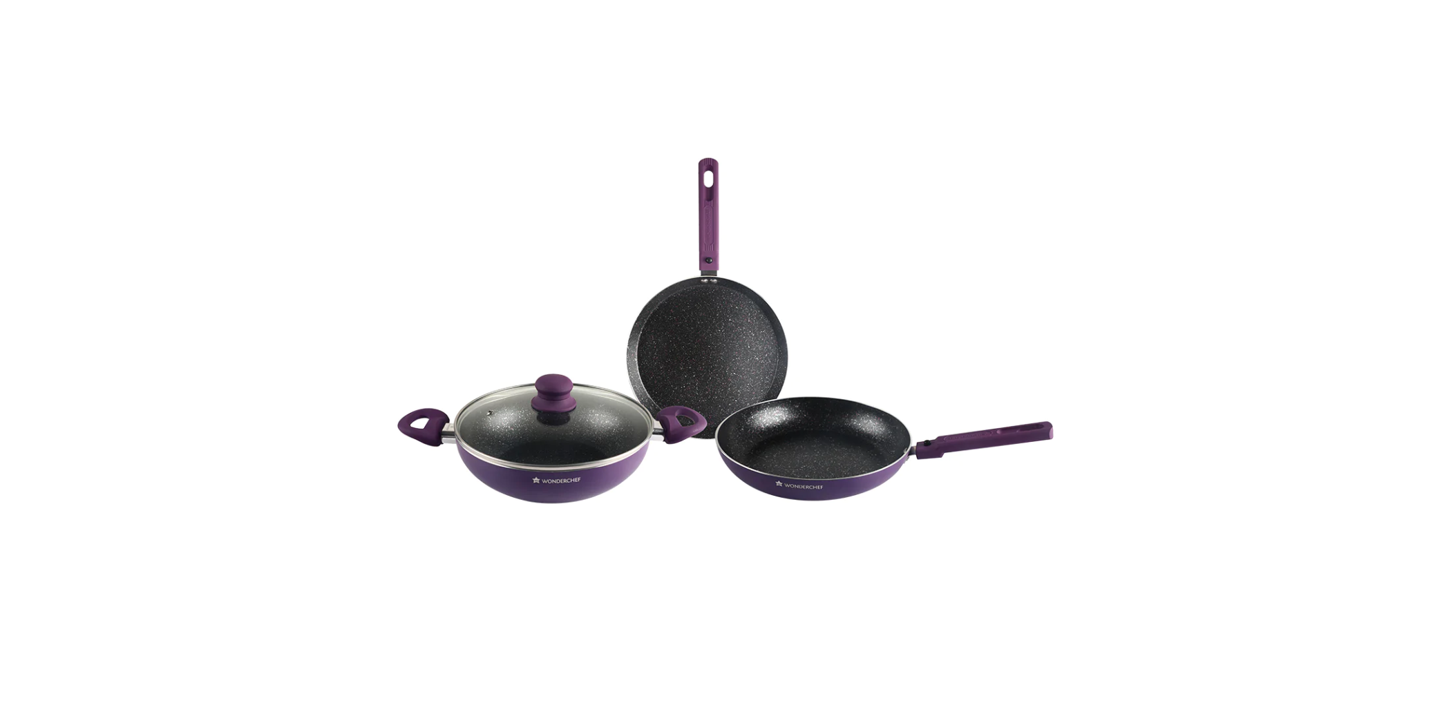 Wonderchef WON582 Purple 2YW Diana 4pcs Cookware Set - 63153425