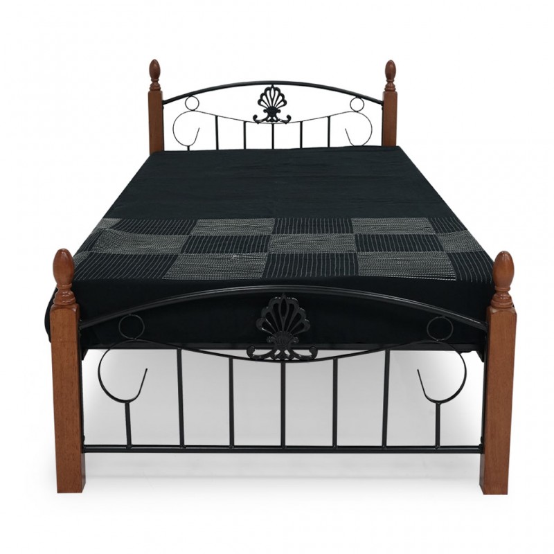 Oregon Bed 90x190 cm Rubberwood/Metal