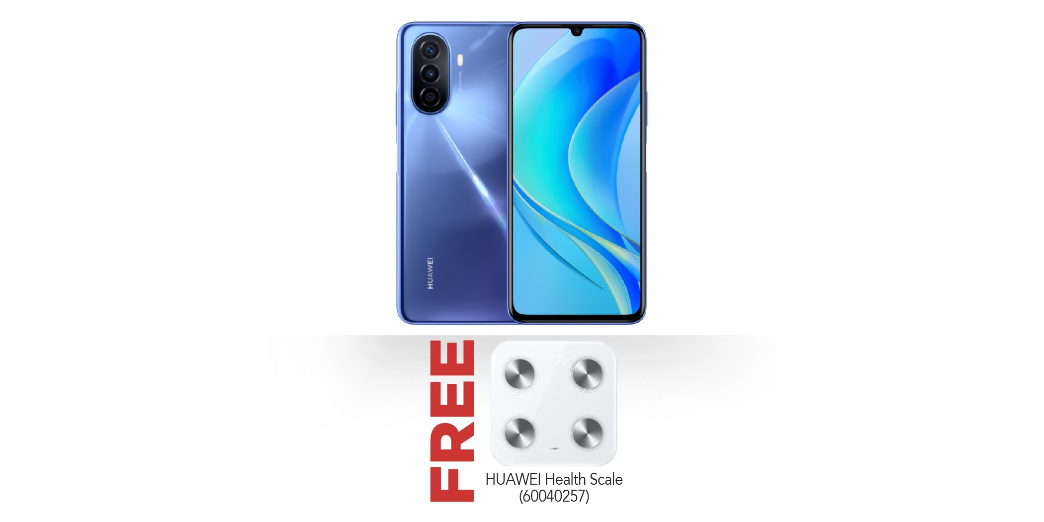 Huawei Nova Y70 Crystal Blue & Free HUAWEI Health Scale