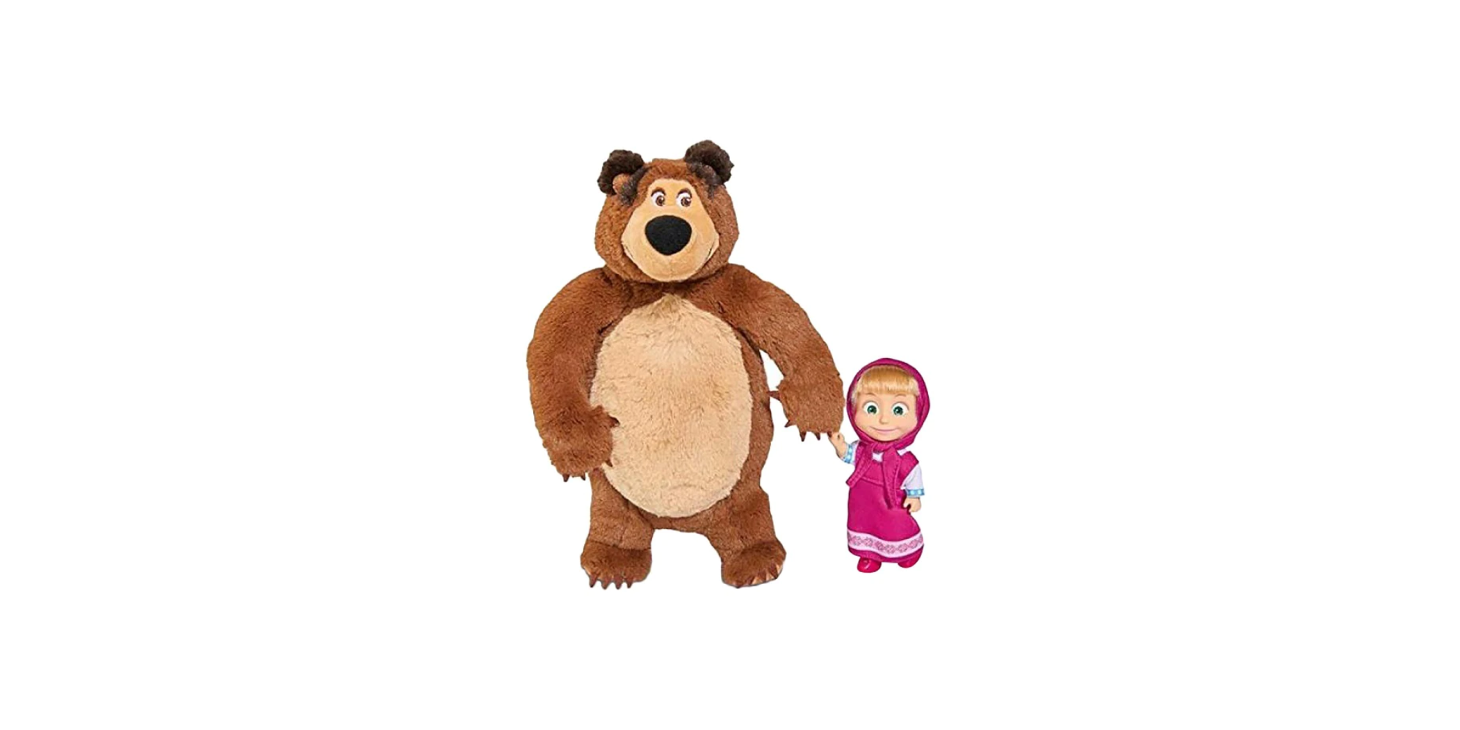 Simba Masha Set Plush Bear With Doll, Small - 109301072