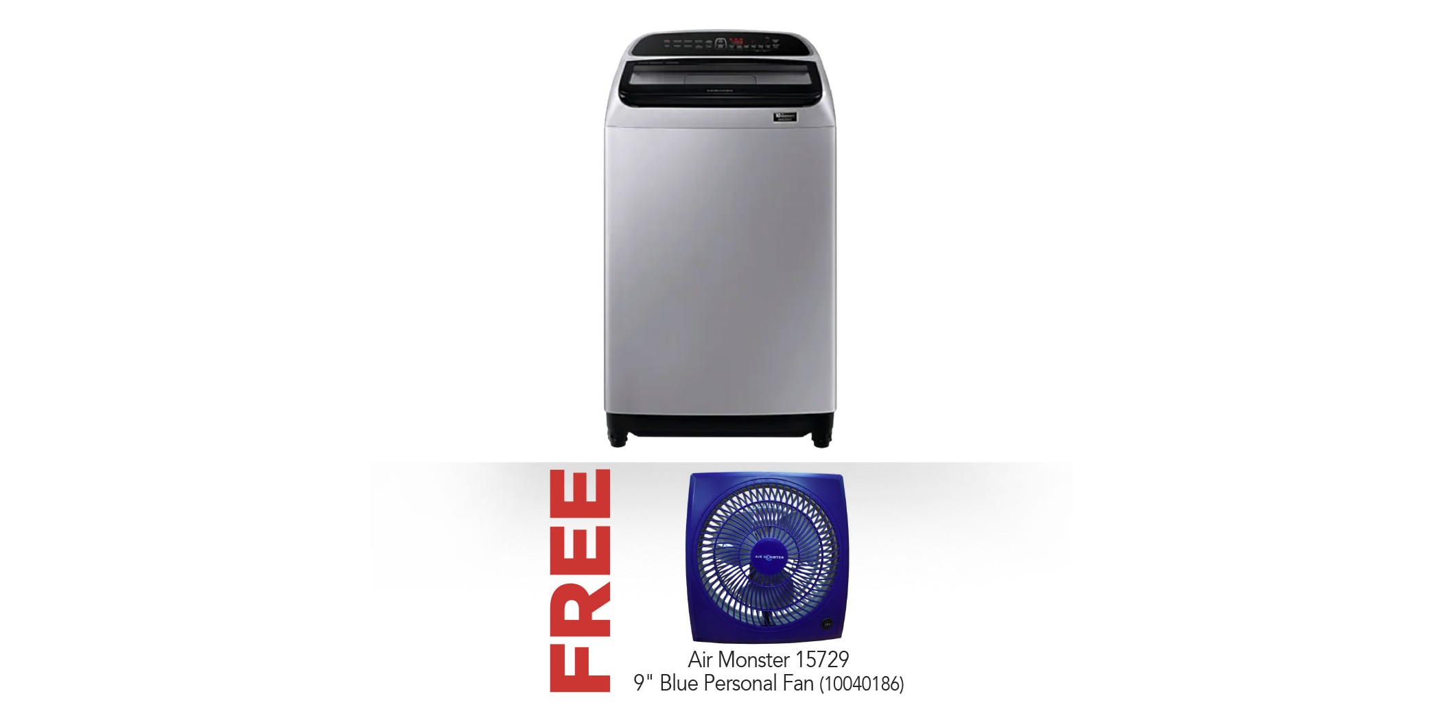 Samsung WA11T5260BY Washing Machine & Free Air Monster 15729 9" Blue ...