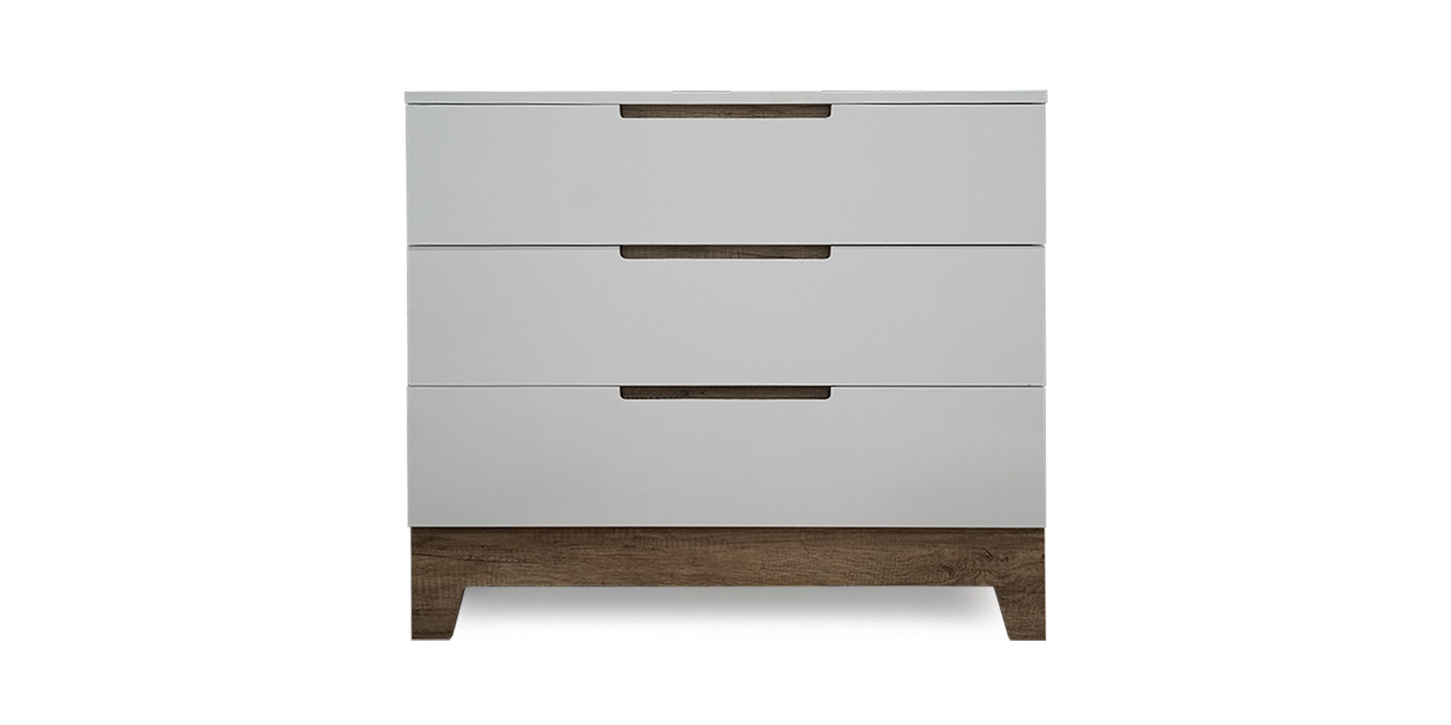 Arte Chest of Drawer 3 Drawers In Melamine MDF Wash Oak & White