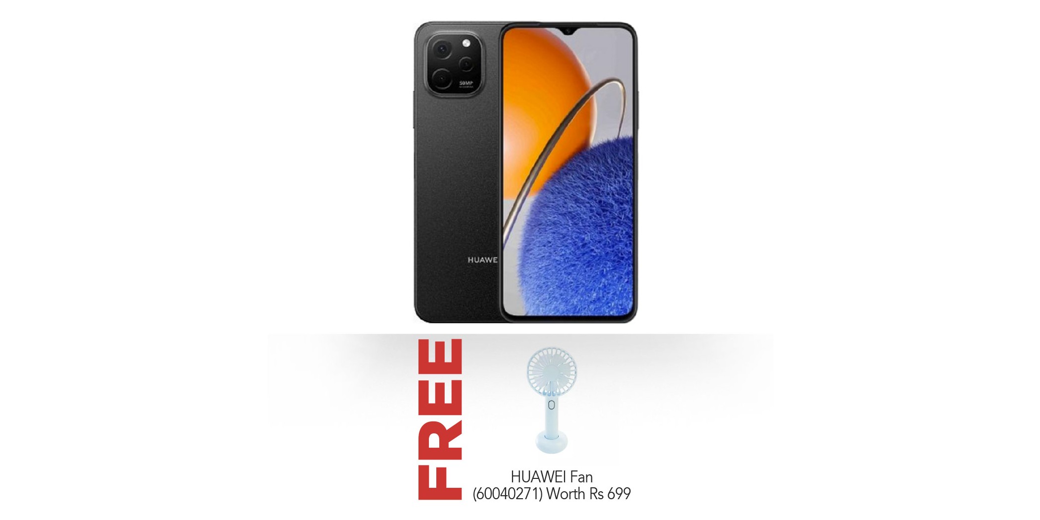 Huawei Nova Y61 Black & Free Huawei Fan