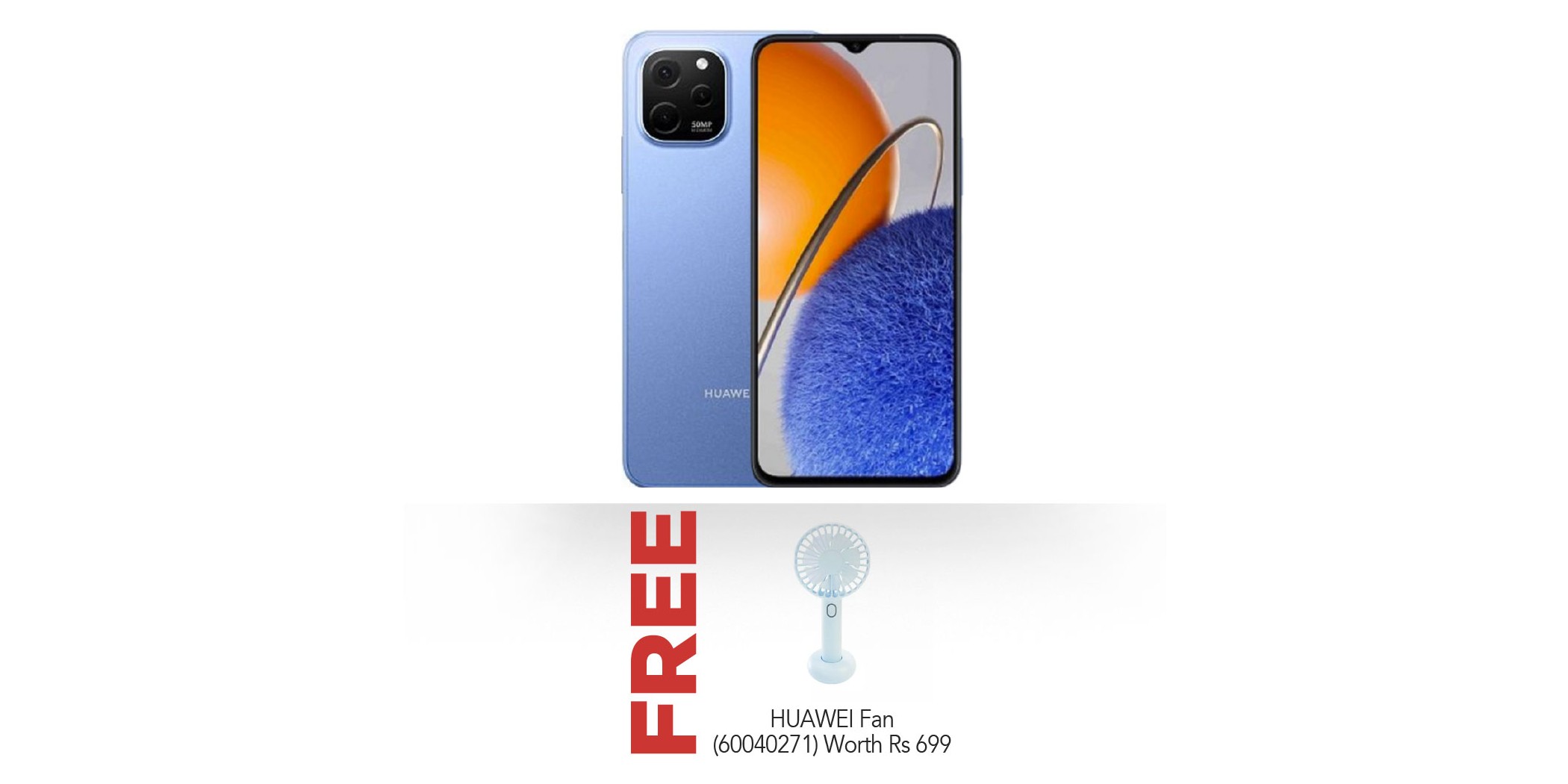 Huawei Nova Y61 Blue & Free Huawei Fan