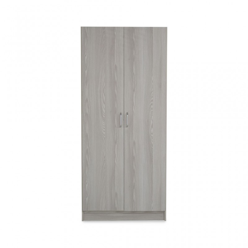 Ace Wardrobe 2 Doors With Shelves MDF Ash Grey