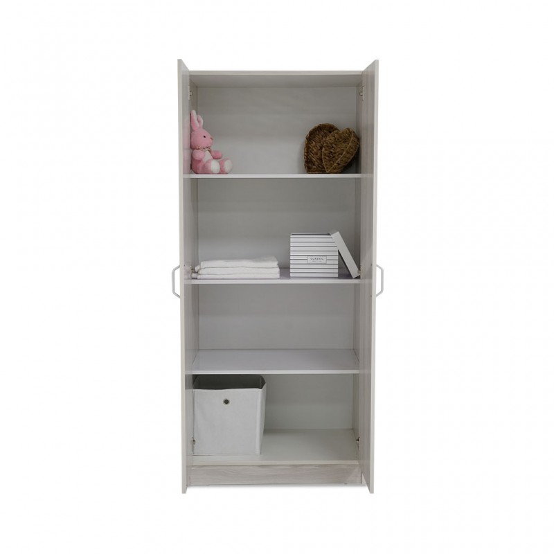 Ace Wardrobe 2 Doors With Shelves MDF Ash Grey