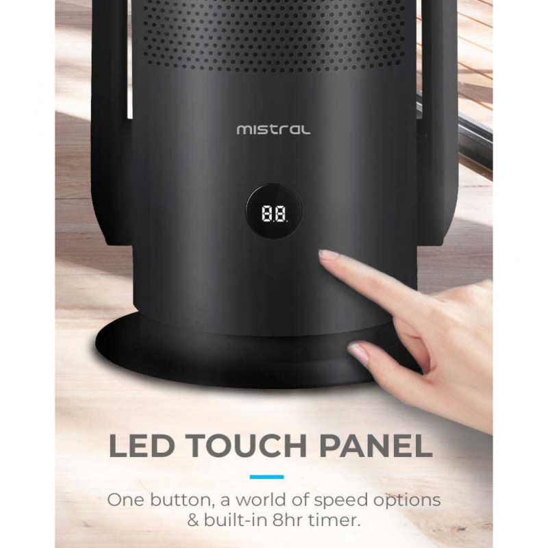 Mistral MBFAP250 Blade Free Table Fan with Air Purifier & Remote Control