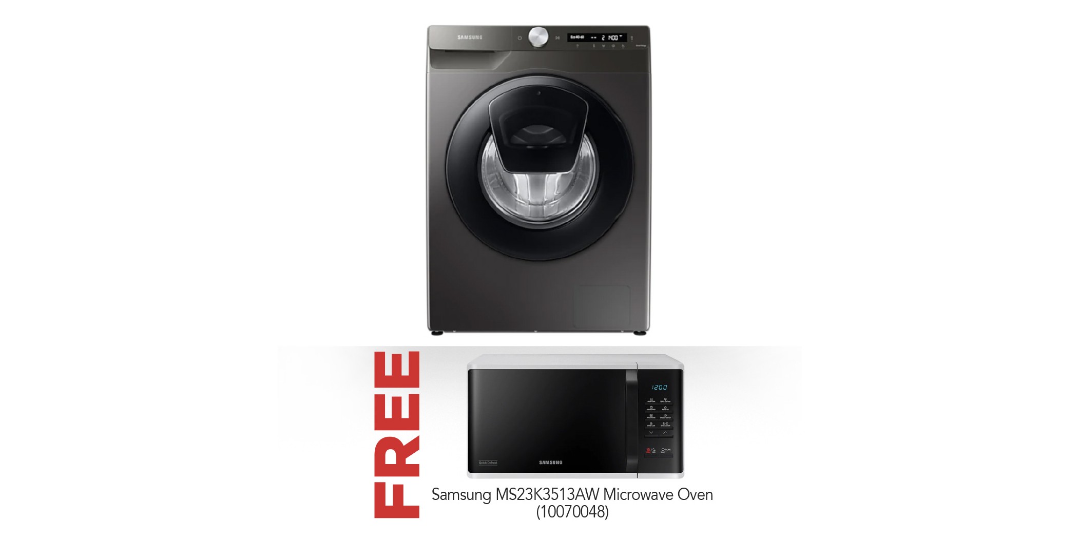 Samsung WW90T554DAN Washing Machine & Free Samsung MS23K3513AW ...