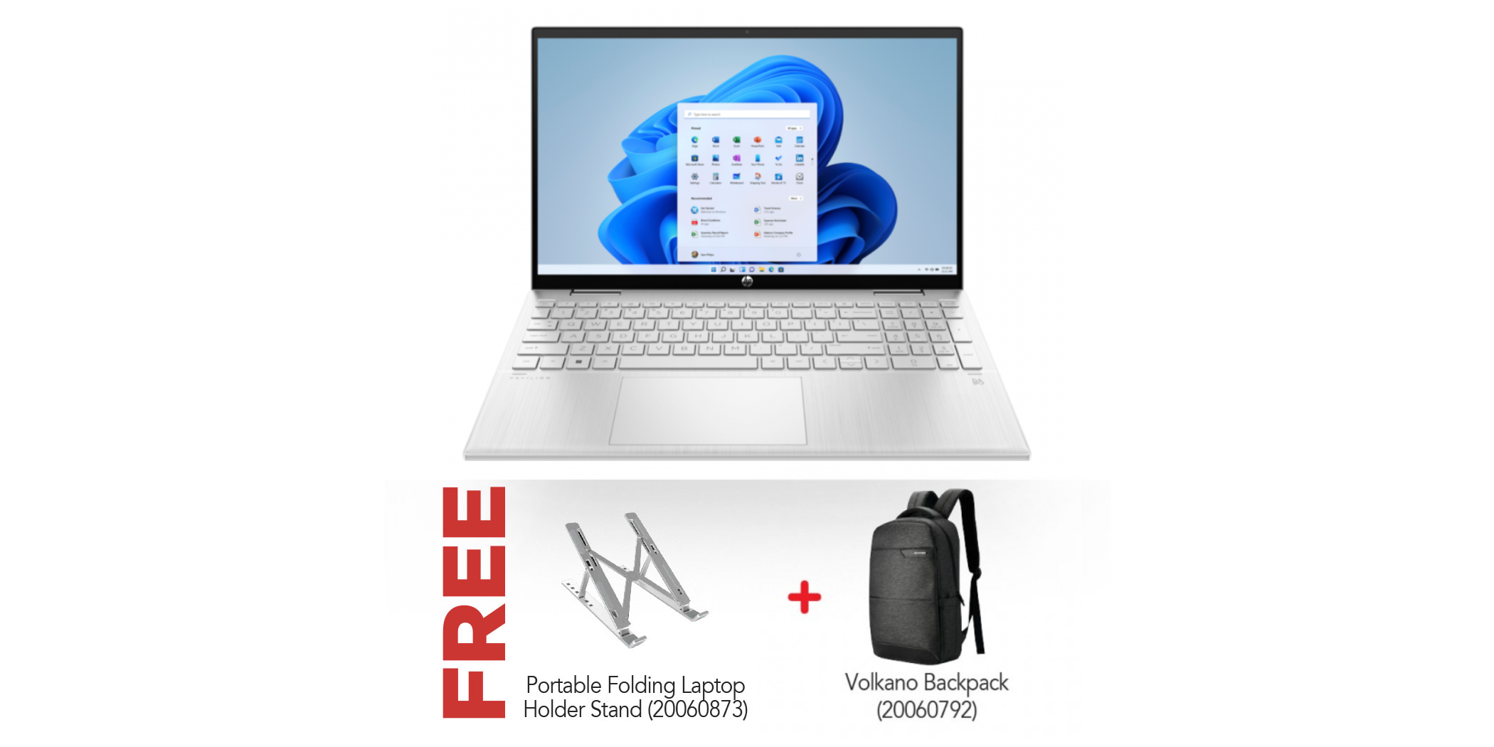 HP Pavilion X360 Core i5-1135G7 Silver & Free Volkano Laptop Backpack ...