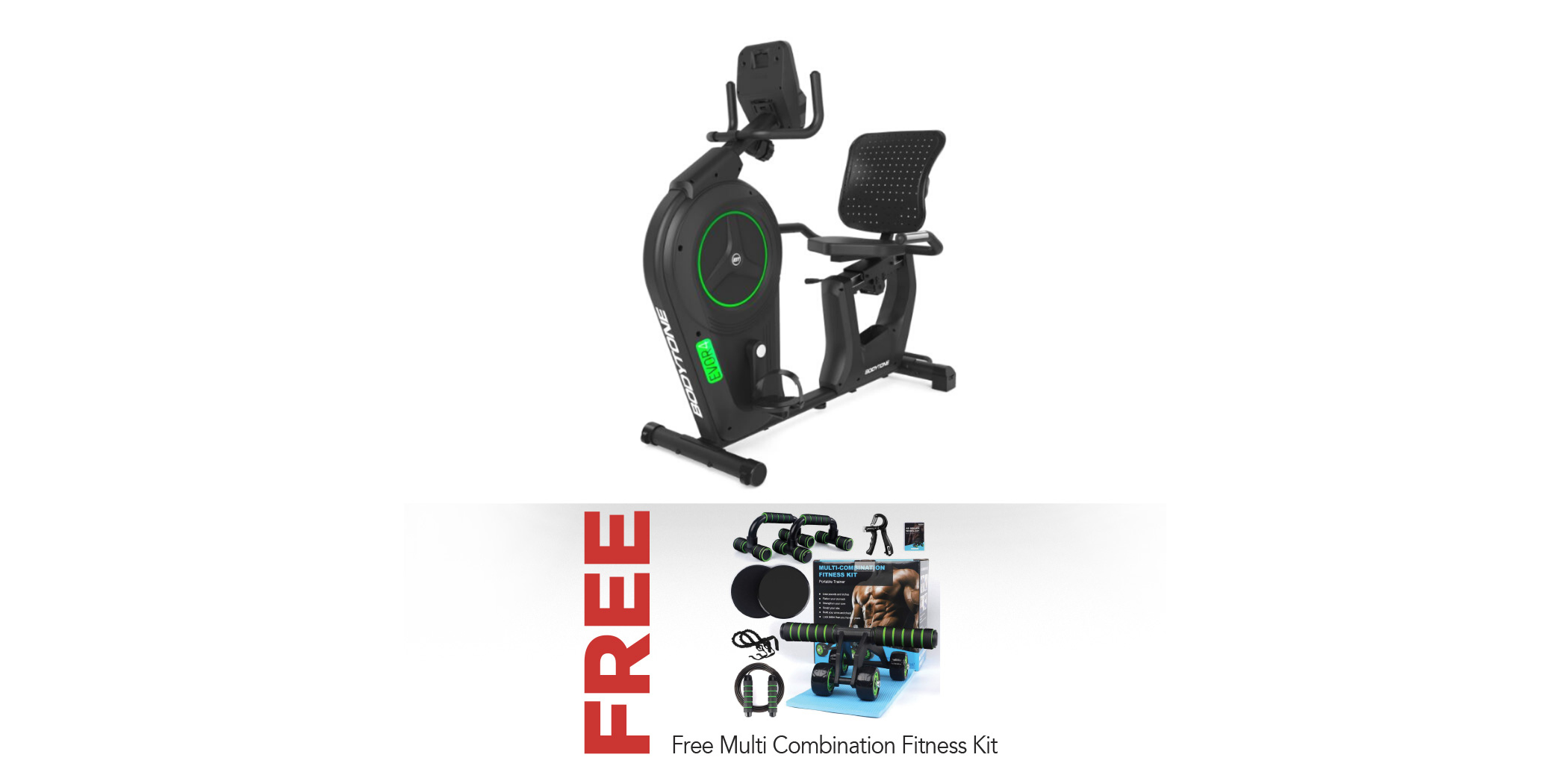 Bodytone EVOR4 Recumbent Bike & Free Multi Combination Fitness Kit