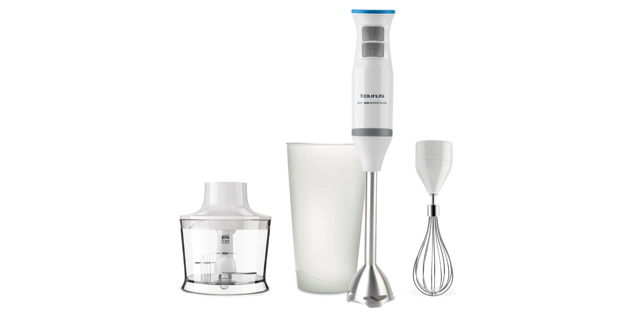 Taurus Bapi 1000 Rocket Plus WH 1000W Hand Blender With Chopper jar ...