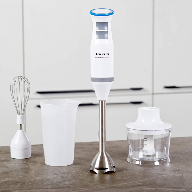 Taurus Bapi 1000 Rocket Plus WH 1000W Hand Blender With Chopper jar ...