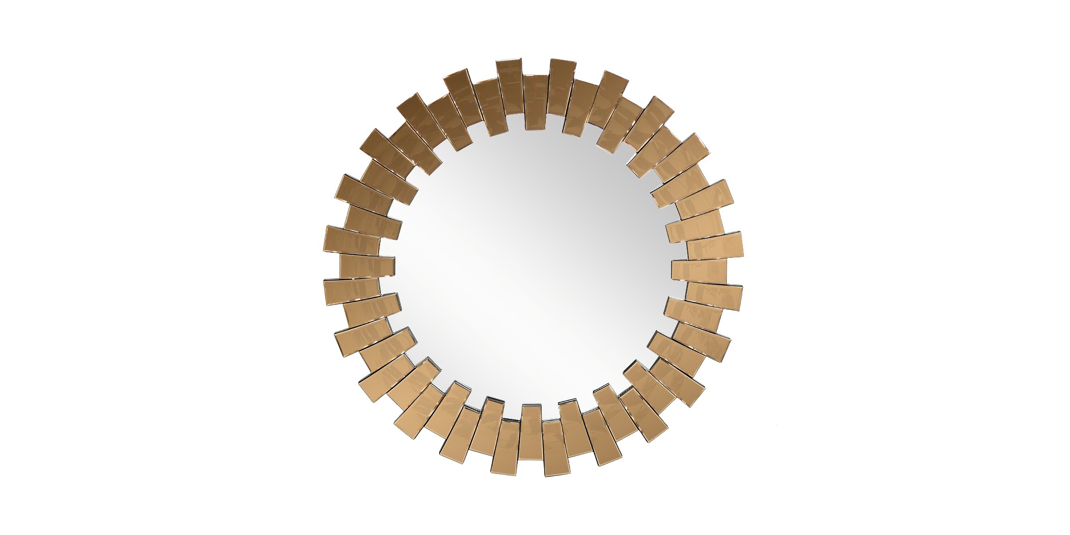 Wall Mirror Round Diameter 90 cm MDF - Rose Gold Finish JC-MN6211