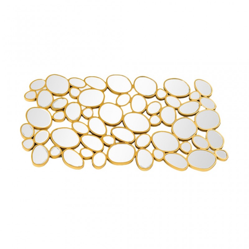 Wall Mirror in MDF - Gold Finish W120xD2xH80 cm JC-MN6216