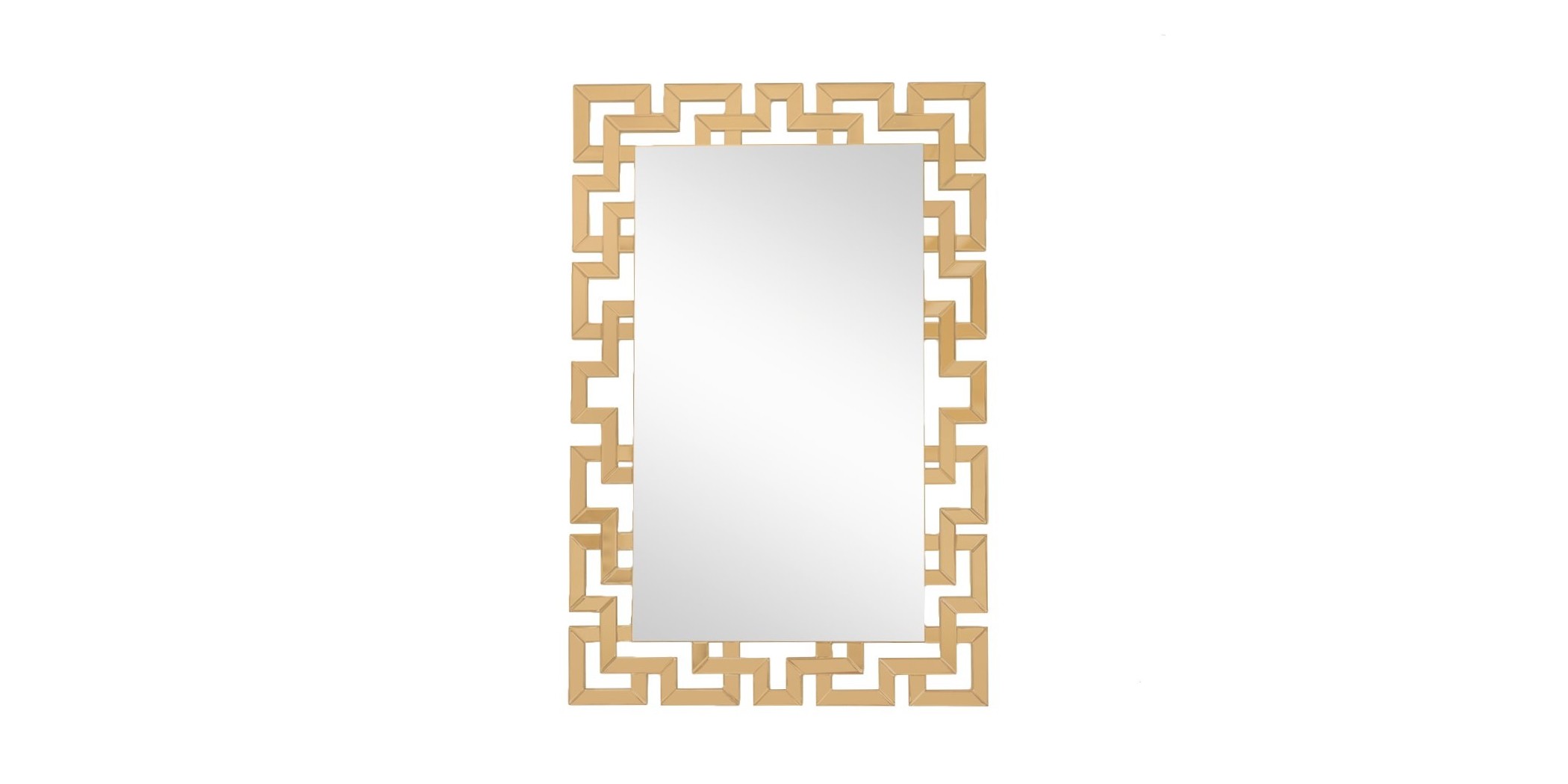 Wall Mirror in MDF Brown Silver Finish W80xH120 cm JC-MN305