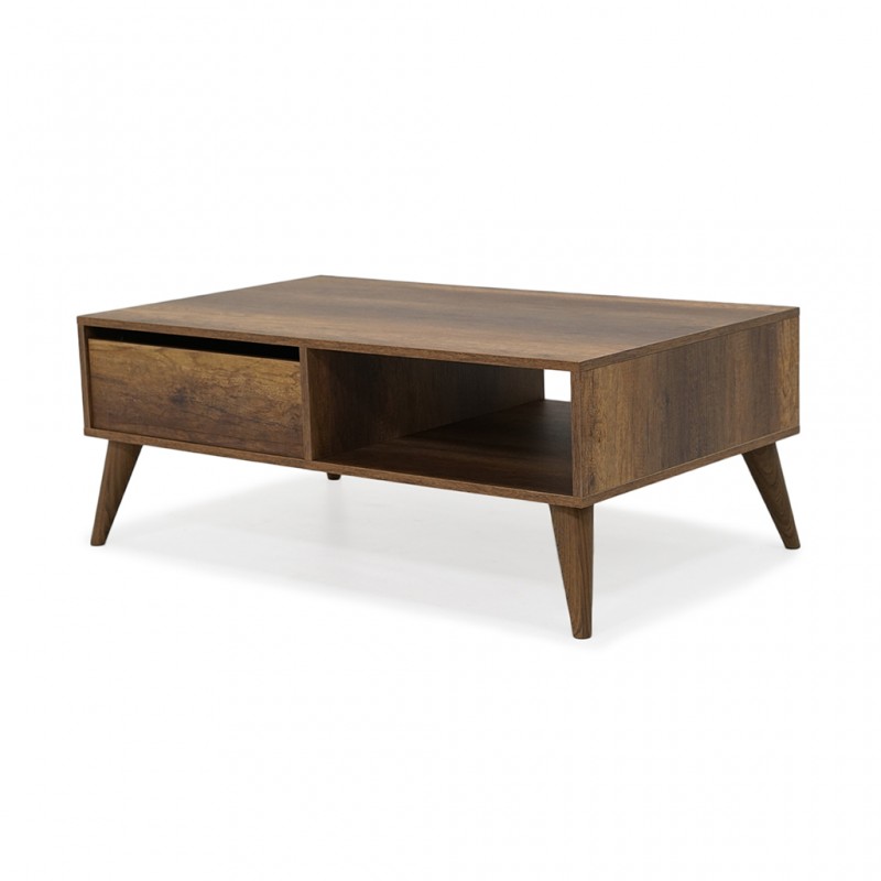 Groton Rectangular Coffee Table With Drawer Oslo Walnut