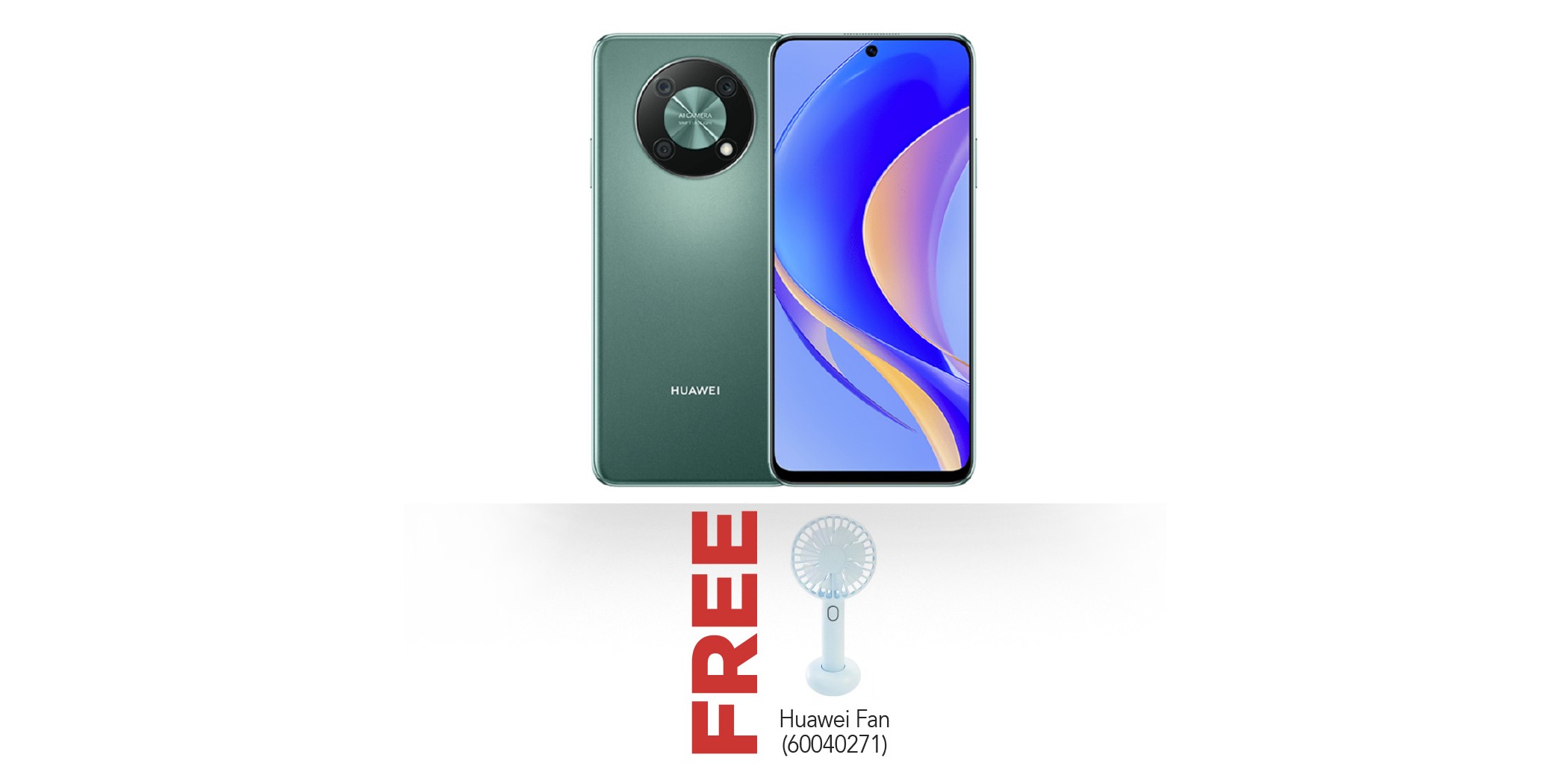 Huawei Nova Y90 Emerald Green & Free Huawei Fan