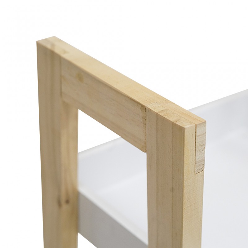 Tim Shelf Wood & White