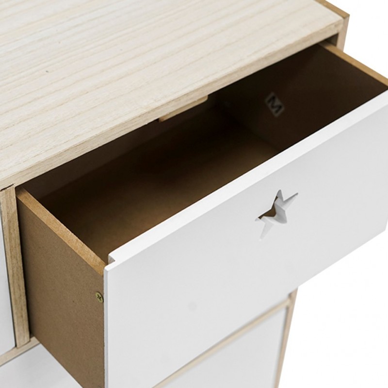 Star Chest Of Drawers White & Beige