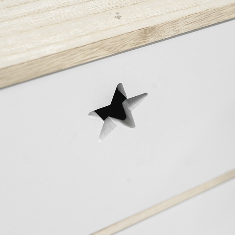 Star Chest Of Drawers White & Beige