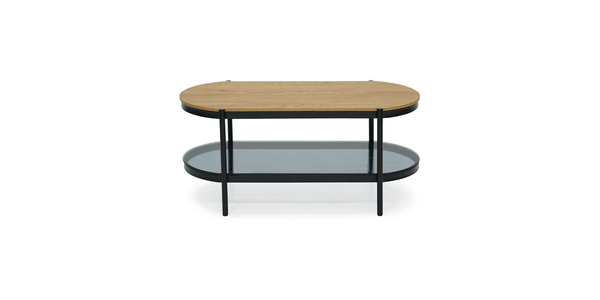 Bilbao Oval Coffee Table MDF/Glass Shelf